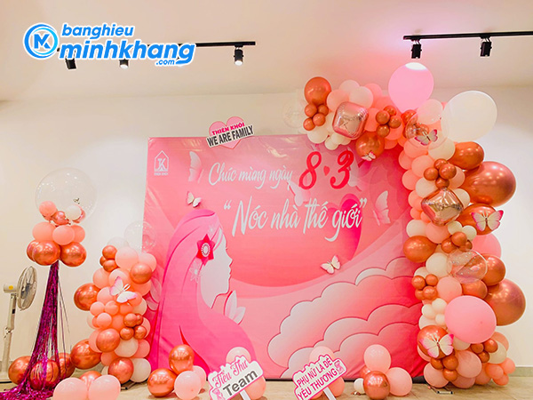 Hơn 20 Mẫu Backdrop 8/3 Đẹp - Dễ Thương - Cuốn Hút | Bảng Hiệu Minh Khang