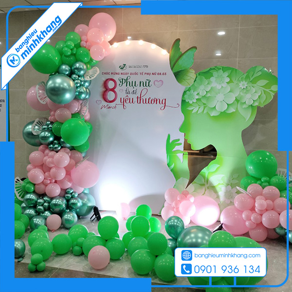 Hơn 20 Mẫu Backdrop 8/3 Đẹp - Dễ Thương - Cuốn Hút | Bảng Hiệu Minh Khang