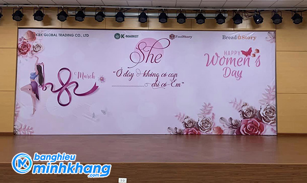 Hơn 20 Mẫu Backdrop 8/3 Đẹp - Dễ Thương - Cuốn Hút | Bảng Hiệu Minh Khang